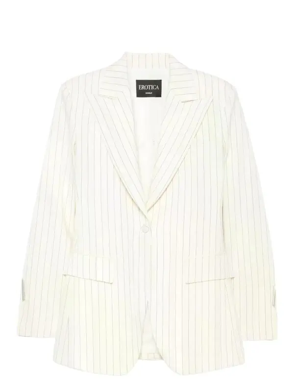 DONDUP Pinstripe Peak Lapel Blazer - Neutrals