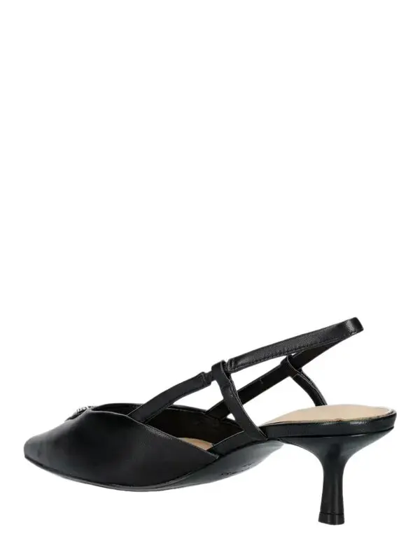 Guess Logo Plaque Slingback Pumps - Black
