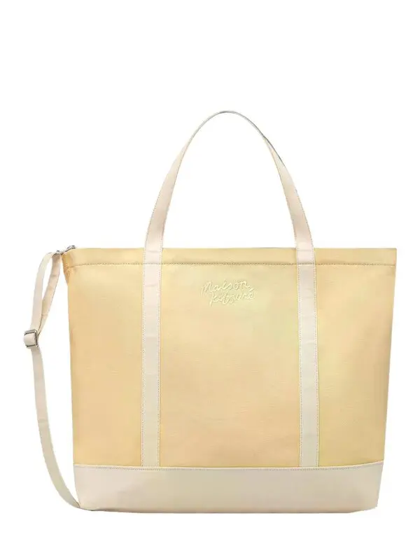 Maison Kitsuné Extra Large Handwriting Logo Tote Bag - Yellow