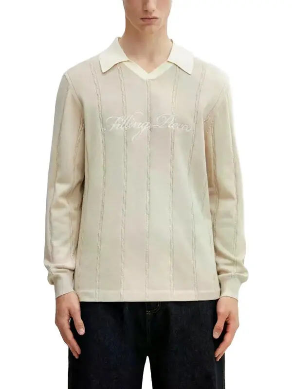 Filling Pieces Cable Knit Embroidered Sweatshirt - Neutrals