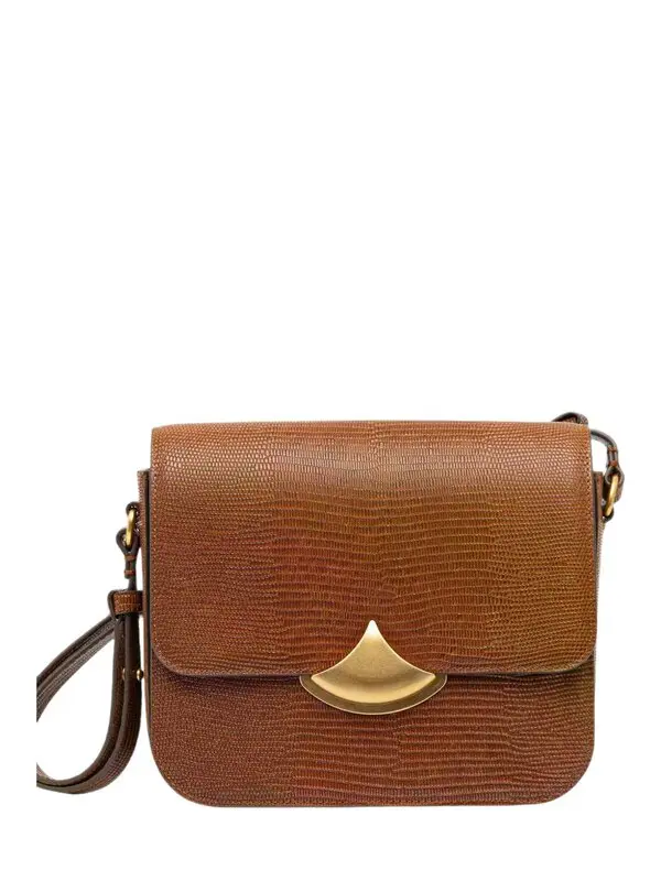 SESSUN Lizard-effect Leather Shoulder Bag - Brown