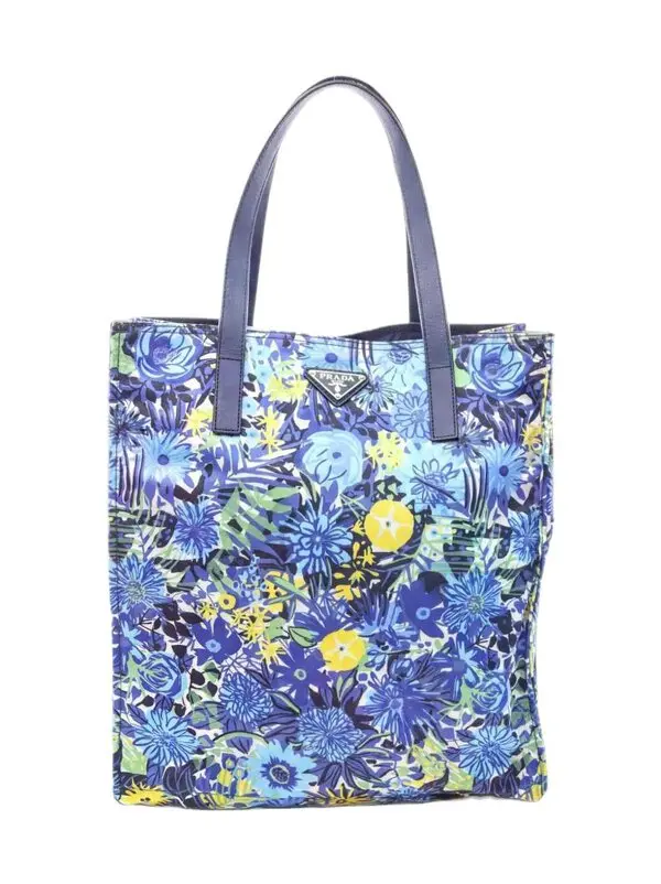 Prada Printed Tote Bag - Blue
