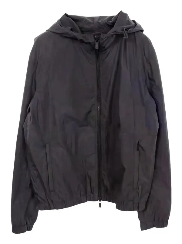 Dior Hooded Back-logo Zip-up Jacket - Black