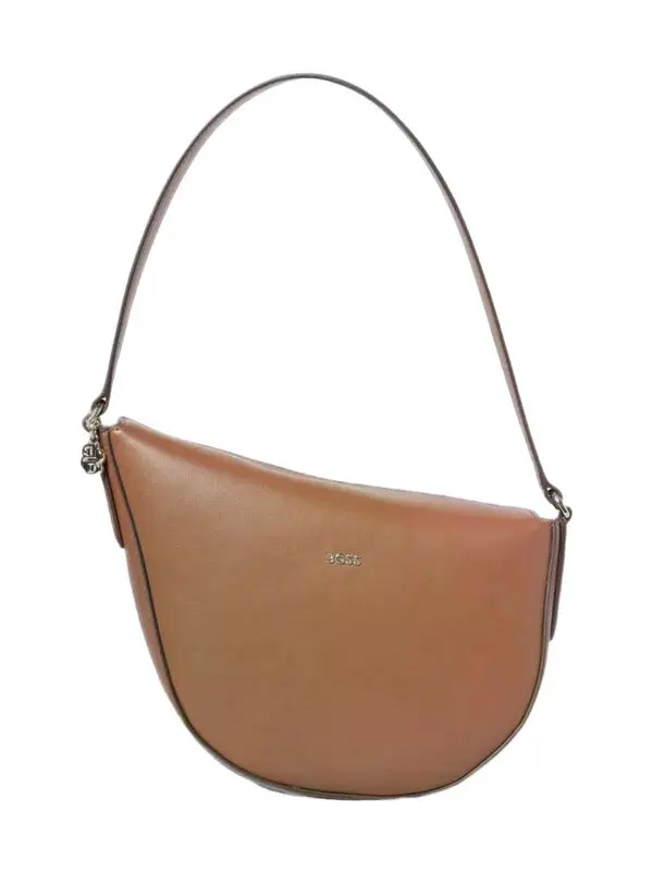 BOSS Logo Plaque Shoulder Bag - Neutrals