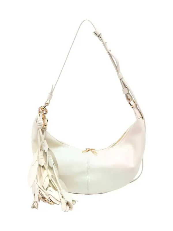 Sportmax Leather Shoulder Bag With Tassel Detail - Neutrals
