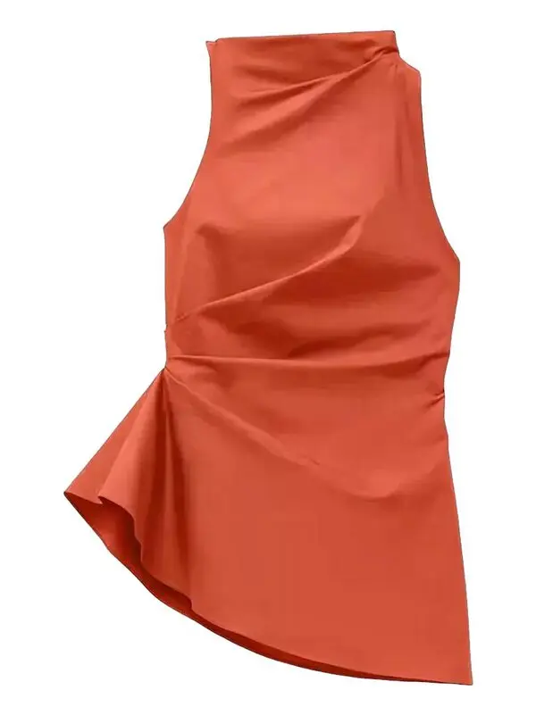 Alexander McQueen Draped Asymmetric Top - Orange