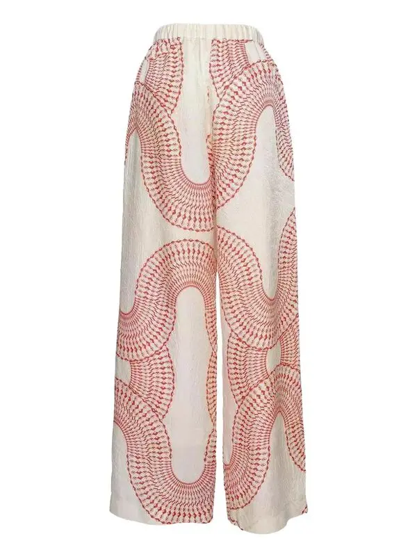 MULLER OF YOSHIOKUBO Radial Printed Palazzo Pants - Red