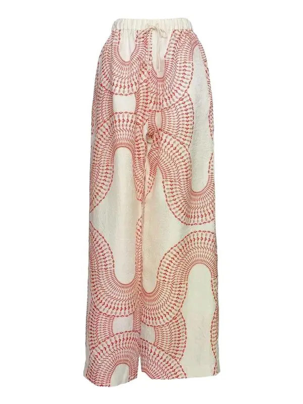 MULLER OF YOSHIOKUBO Radial Printed Palazzo Pants - Red