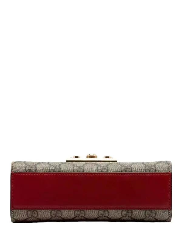 Gucci Small Gg Supreme Padlock Crossbody Bag - Red