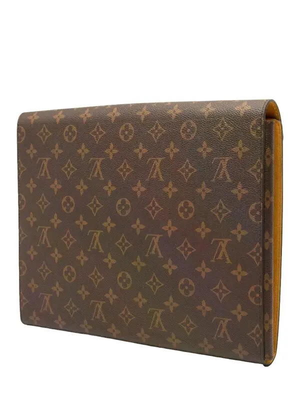 LOUIS VUITTON Monogram Canvas Clutch Bag - Brown