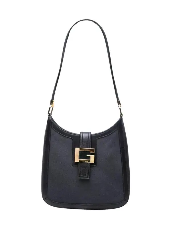 Gucci Bicolor Canvas And Calfskin Shoulder Bag - Grey