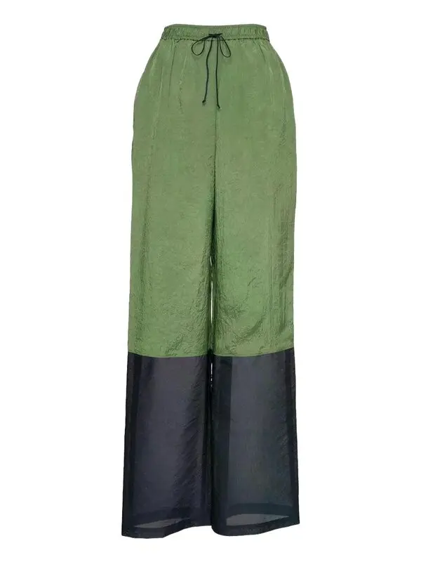 MULLER OF YOSHIOKUBO Two-tone Drawstring Trousers - Green