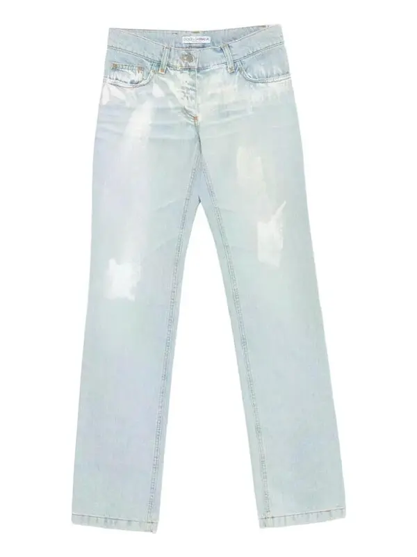 Dolce & Gabbana 2000s Bleached Effect Jeans - Blue
