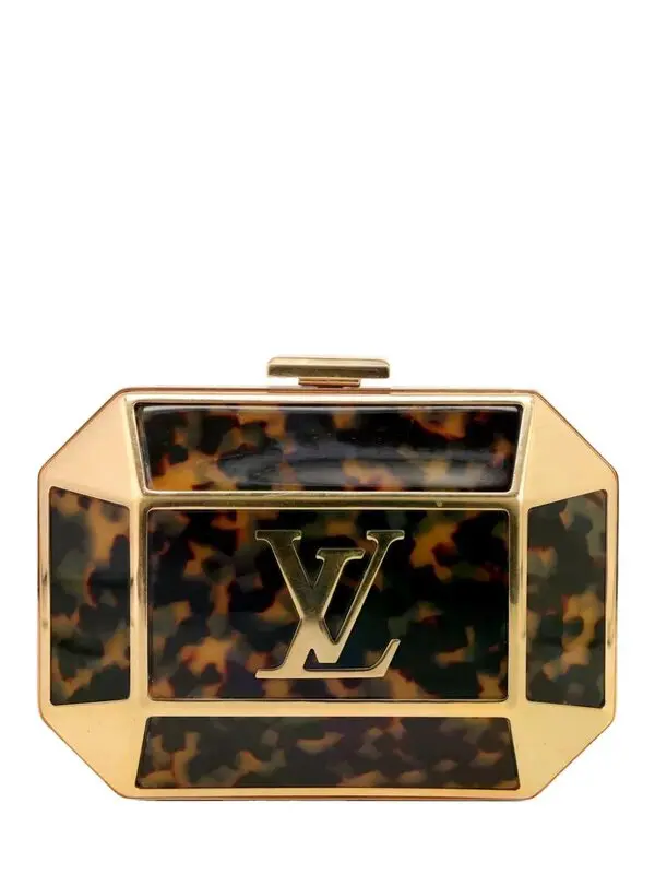LOUIS VUITTON 2020s Tortoiseshell-effect Clutch Bag - Brown