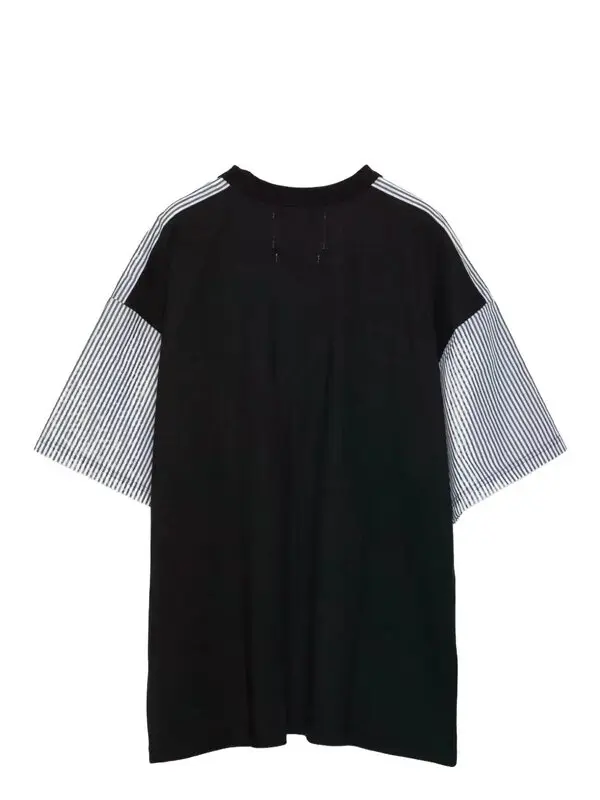 YOSHIOKUBO Striped-panel T-shirt - Black