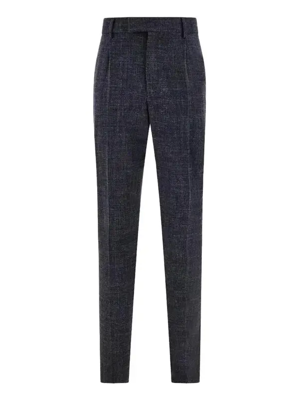 FERRAGAMO Silk And Wool Tailored Trousers - Grey