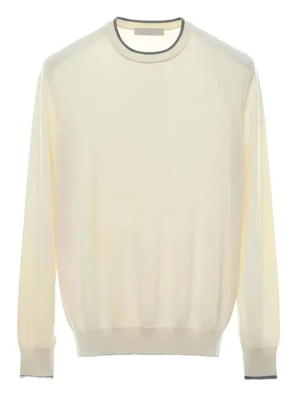 TOMBOLINI Contrast-trim Crew-neck Sweater - Neutrals