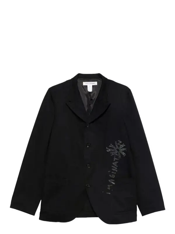 Comme Des Garçons Graphic-print Blazer - Blue