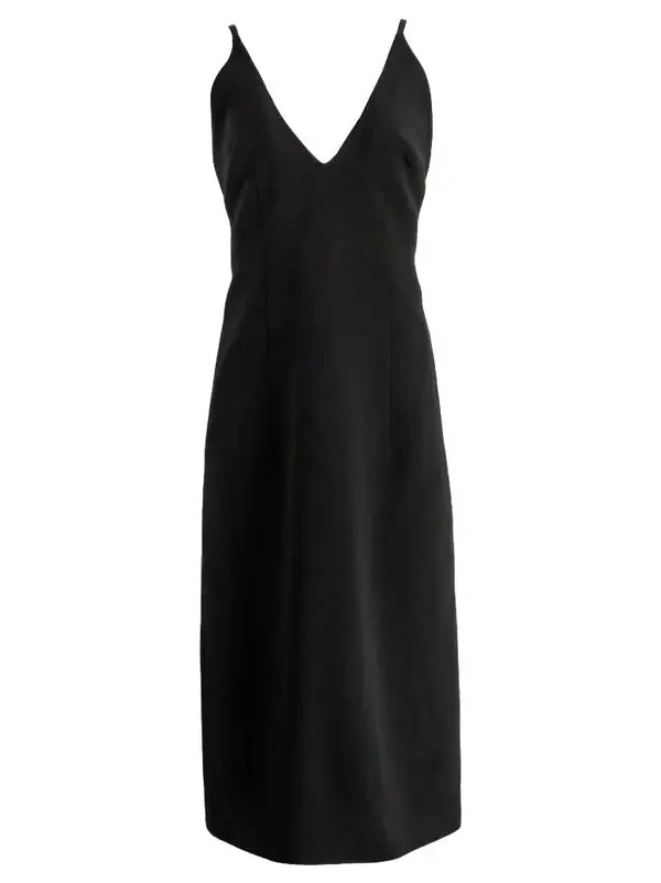 Magda Butrym V-neck Cross-strap Midi Dress - Black