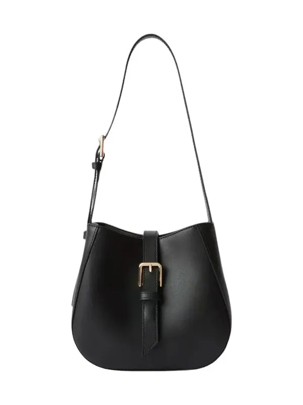Furla Leather Bucket Bag With Buckle Detail - Black