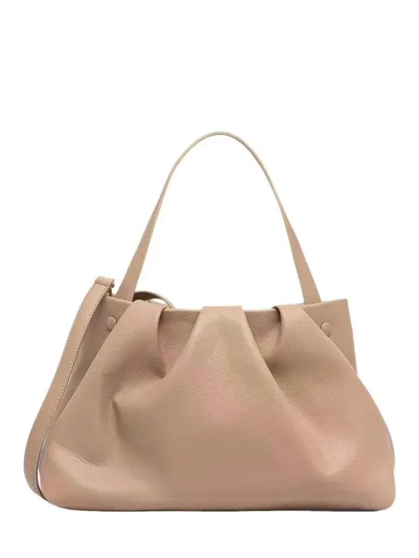 THEMOIRE Athena Ruched Tote Bag - Neutrals