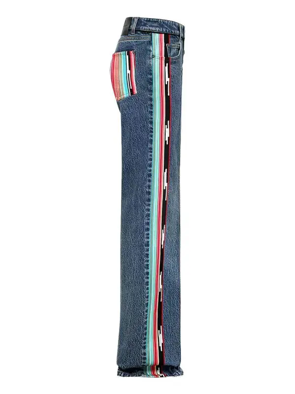 Hellessy Omar Striped-trim Straight-leg Jeans - Blue