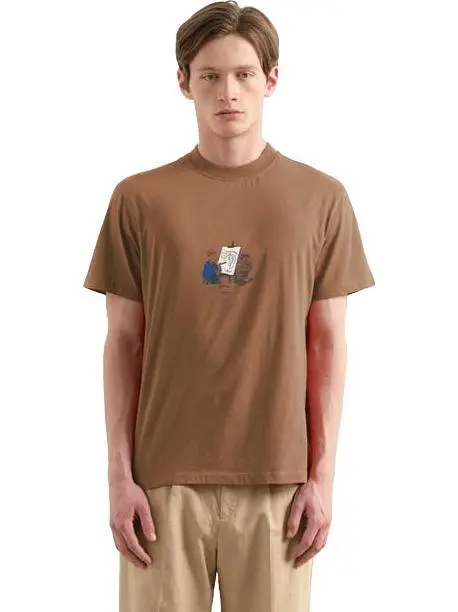 EDMMOND STUDIOS Avant Garde Printed T-shirt - Plain Brown