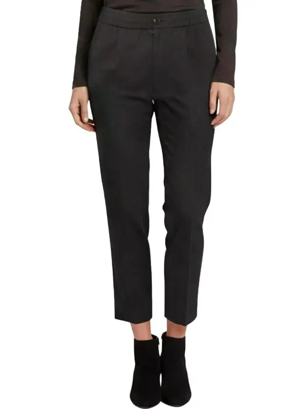 GANNI Wool Elasticated Waist Trousers - Grey