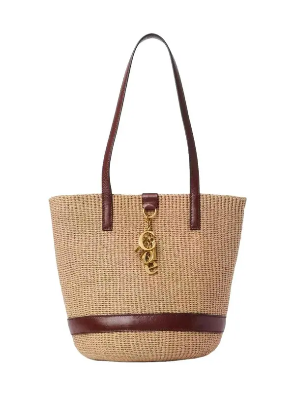 Chloé Raffia And Leather Tote Bag - Brown