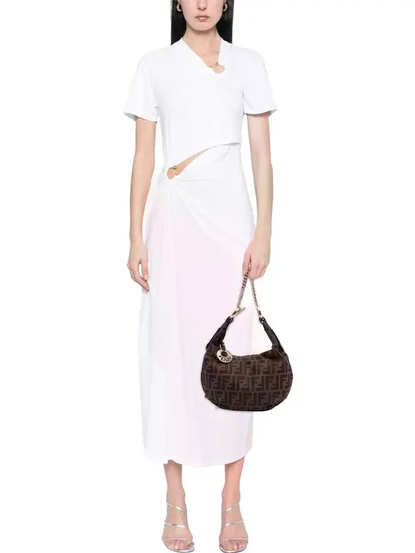 Fendi Zucca Canvas Chef Chain Hobo Bag - Brown