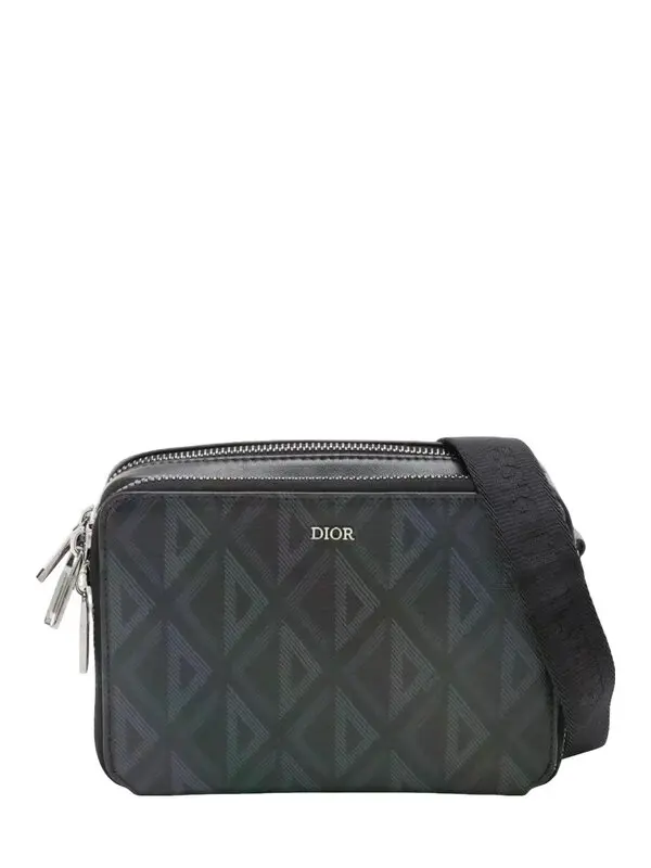Dior Coated Canvas Cd Diamond Messenger Pouch Crossbody Bag - Black