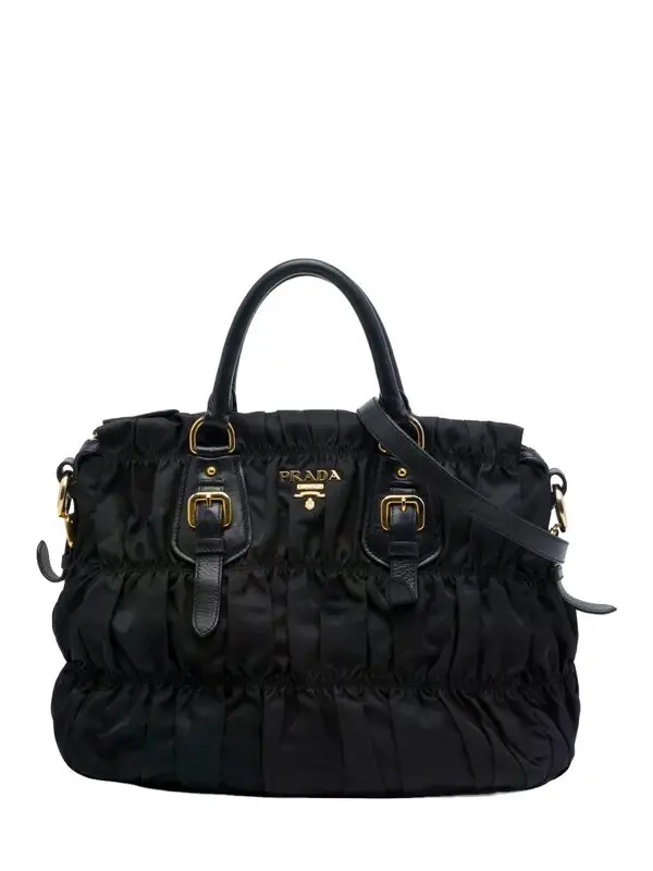 Prada Tessuto Gaufre Satchel - Black