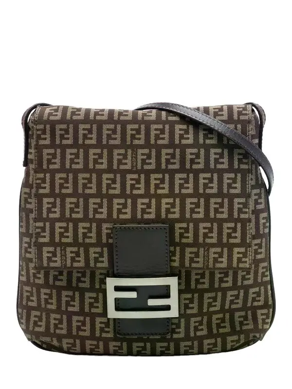 Fendi Zucchino Canvas Crossbody Bag - Brown