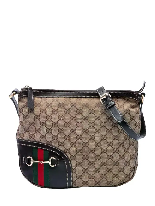 Gucci Gg Canvas Horsebit Web Crossbody Bag - Neutrals