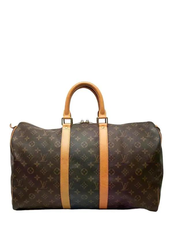 LOUIS VUITTON Monogram Keepall 45 Travel Bag - Brown