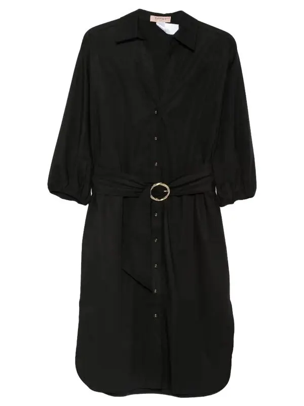 TWINSET Belted Midi Dress - Black