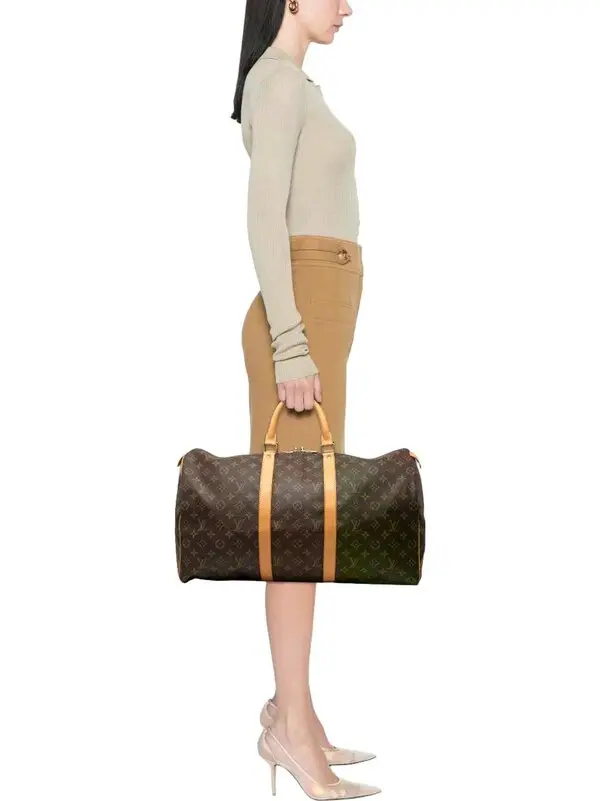 LOUIS VUITTON Monogram Keepall 50 Travel Bag - Brown