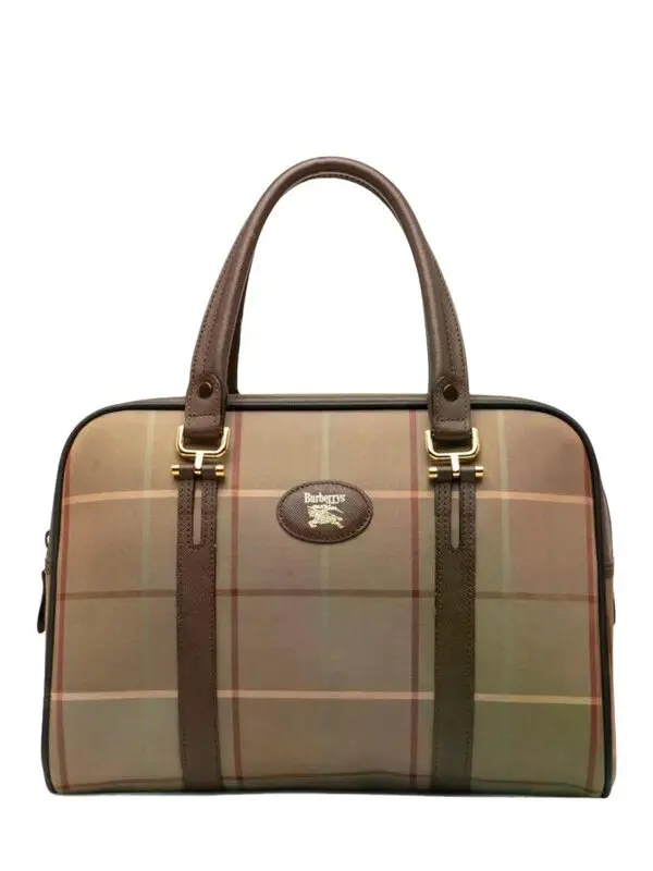 Burberry Vintage Check Canvas Boston Bag - Brown
