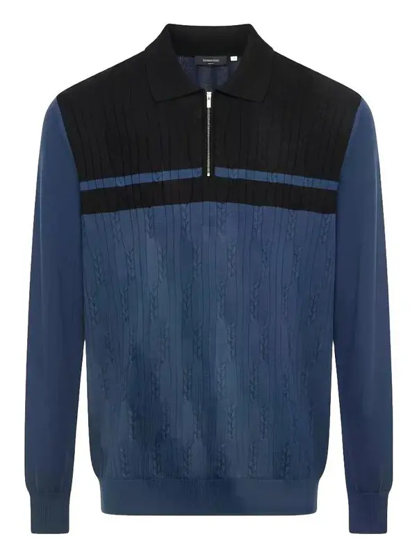 TOMBOLINI Cable-knit Quarter-zip Sweater - Blue