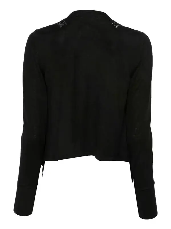 Dolce & Gabbana Wool Floral Lace Appliqué Jacket - Black