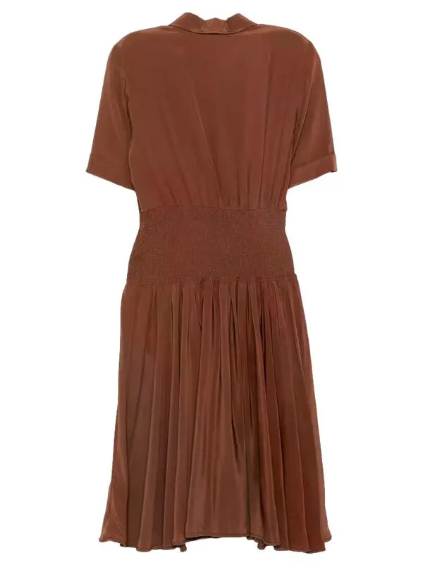 Dior Pleated Midi Dress - Brown