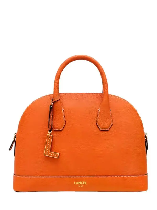 LANCEL Grained Leather Shoulder Bag - Orange