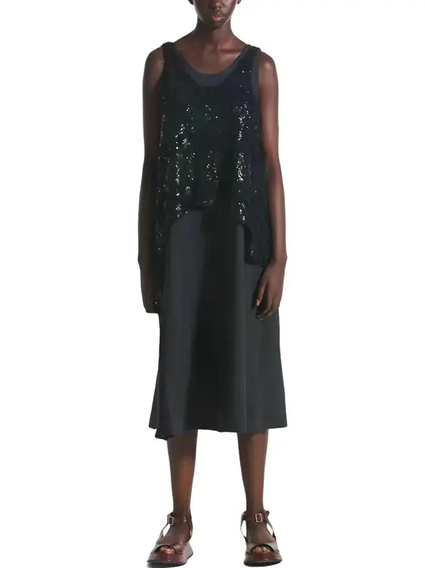 MULLER OF YOSHIOKUBO Glare Sequin Embellished Midi Dress - Black
