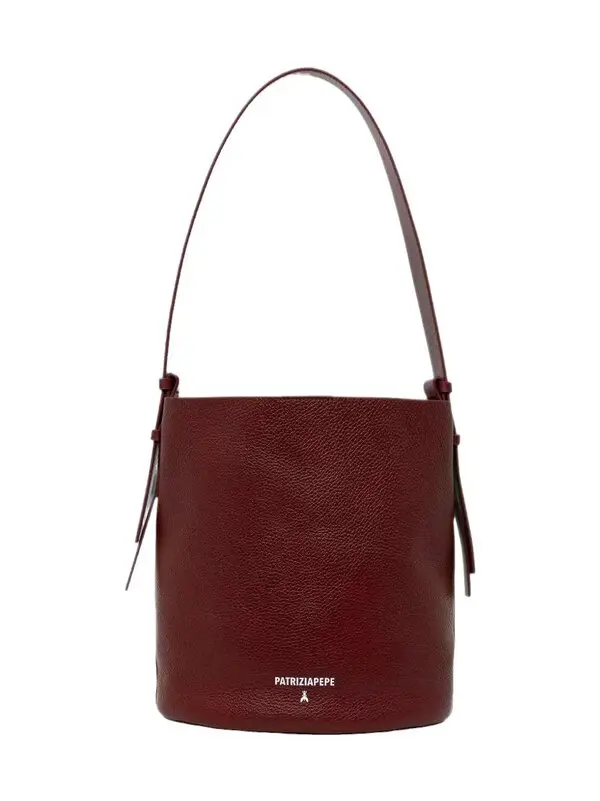 Patrizia Pepe Grained Bucket Bag - Red