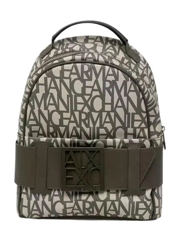 Armani Exchange Logo Print Backpack - Green