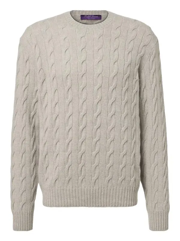Ralph Lauren Purple Label Cable-knit Cashmere Sweater - Grey