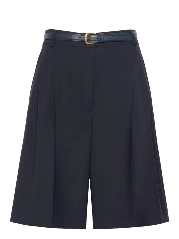 Max Mara Double-pleated Shorts - Black