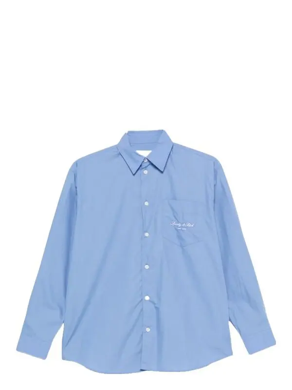 SPORTY  RICH Sporty & Rich Long Sleeve Shirt - Blue
