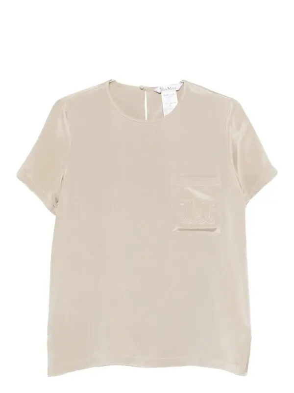 Max Mara Short-sleeved T-shirt With Patch Pocket - Nude
