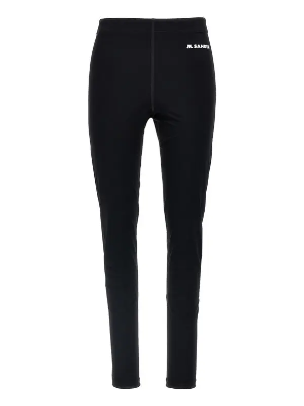 JIL SANDER Logo Printed Leggings - Black